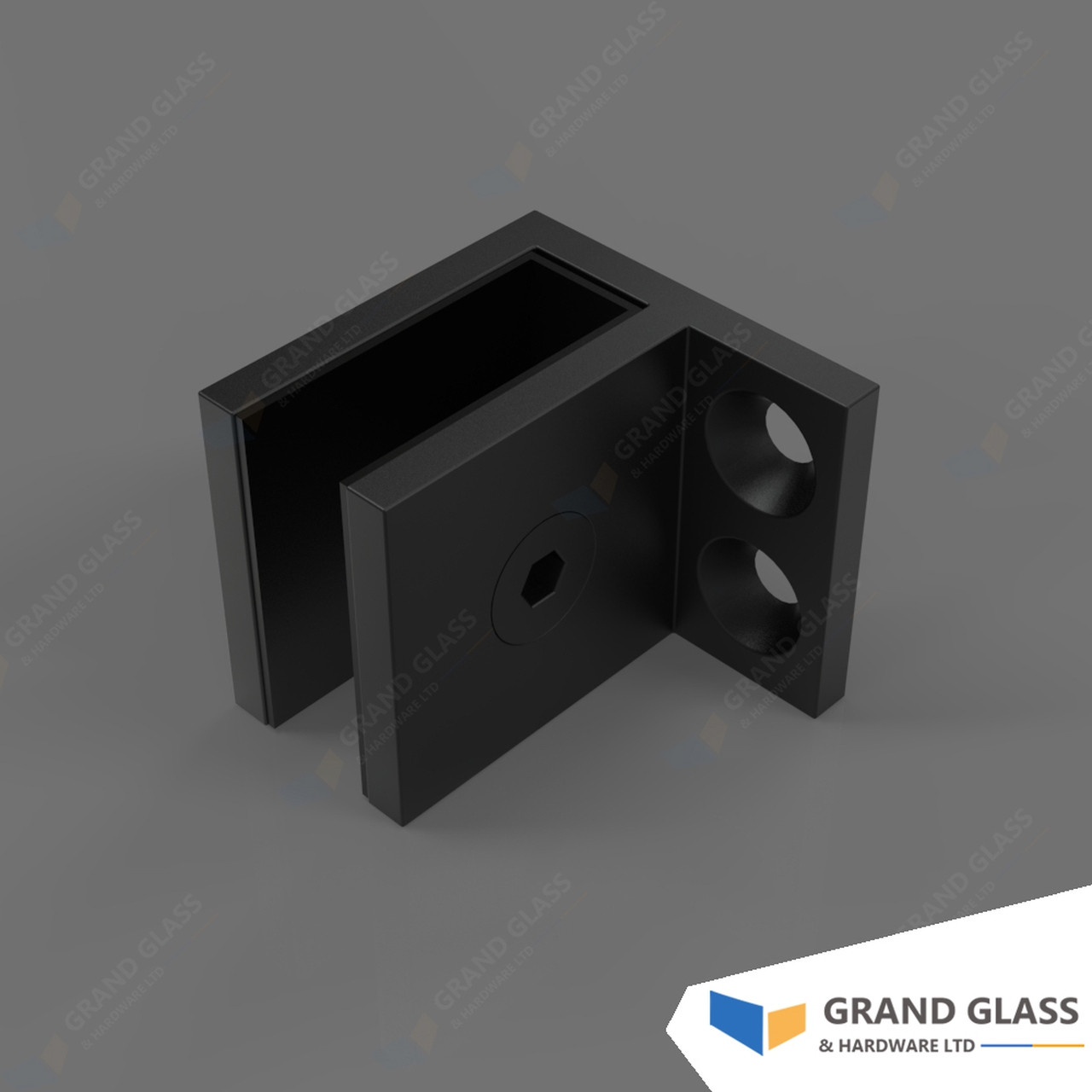 Wall to Glass Clamp; Black
