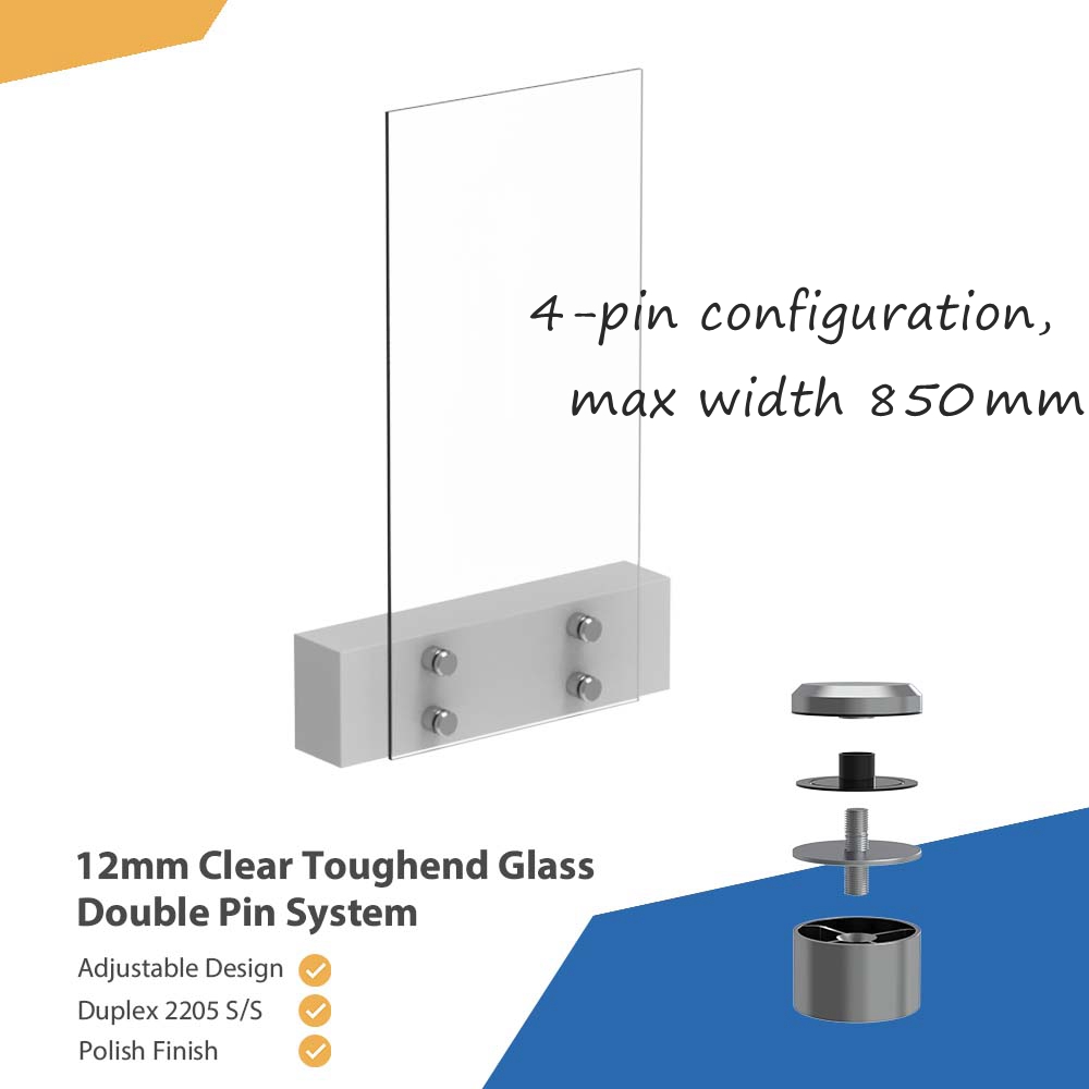 811 Series Double Pin Glass Balustrade System